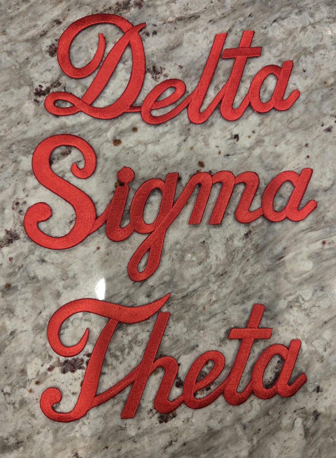Delta Sigma Theta Embroidered Script; Set of 3 Words; Diva; 1913; OO ...
