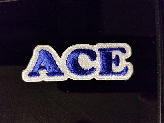 ACE Iron-on Embroidered 3 X 1 Patch blue | Etsy