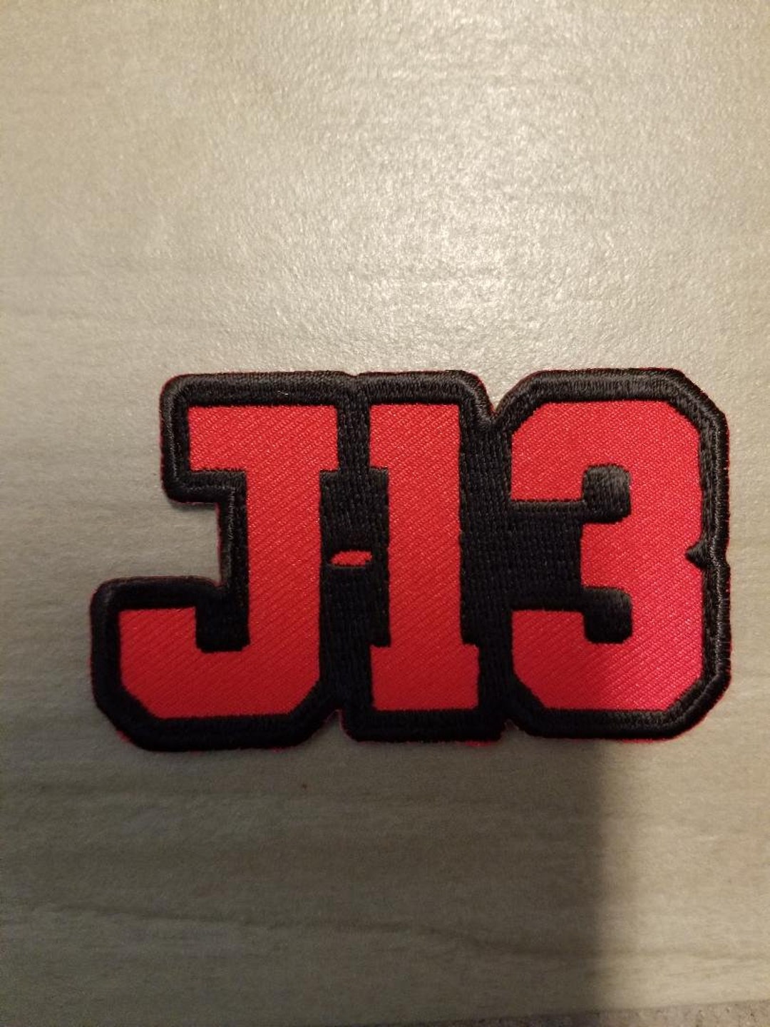 J-13 Embroidered Iron-on Patch (crimson/black) - Etsy