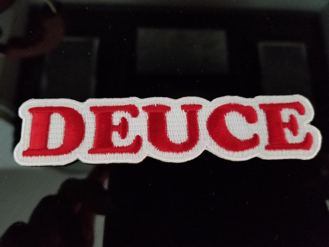 DEUCE Iron-on Embroidered 4.3" X 1" Patch (red/white) - Etsy