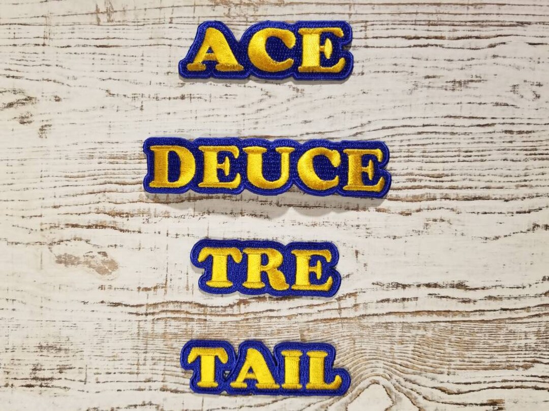 Ace, Deuce, Tre or Tail Patch (iron-on) Gold and Royal Blue - Etsy