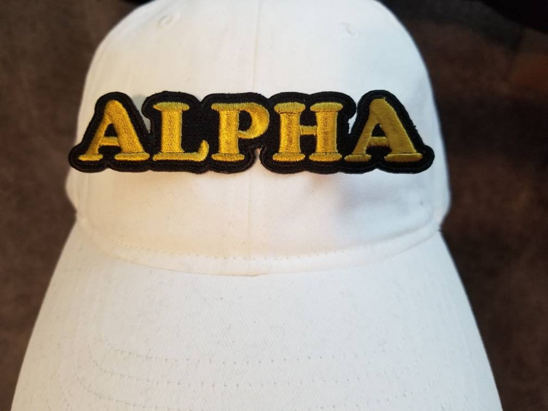 Alpha Baseball Cap: 1906, Black and Old Gold, Sphinx, 06, APA ...