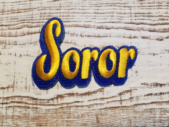 Soror 2x3 Iron-on Embroidered Patch royal/gold | Etsy