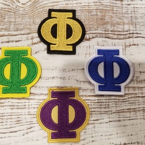 Phi 2 Inch Greek Letter; Phi; 1911; Alpha; 1906; Patch; Fraternity ...