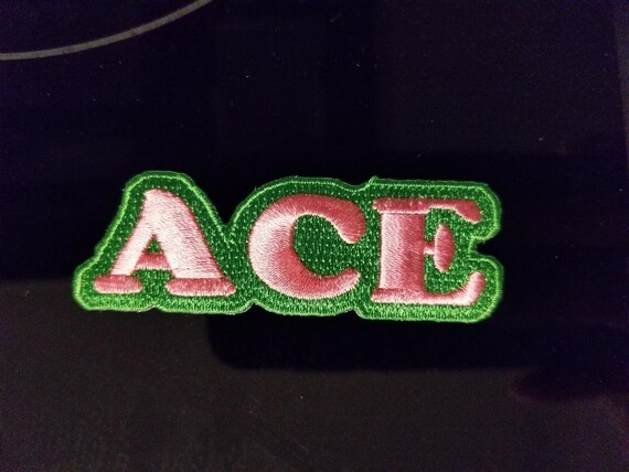 ACE Iron-on Embroidered 3 X 1 Patch pink/green | Etsy