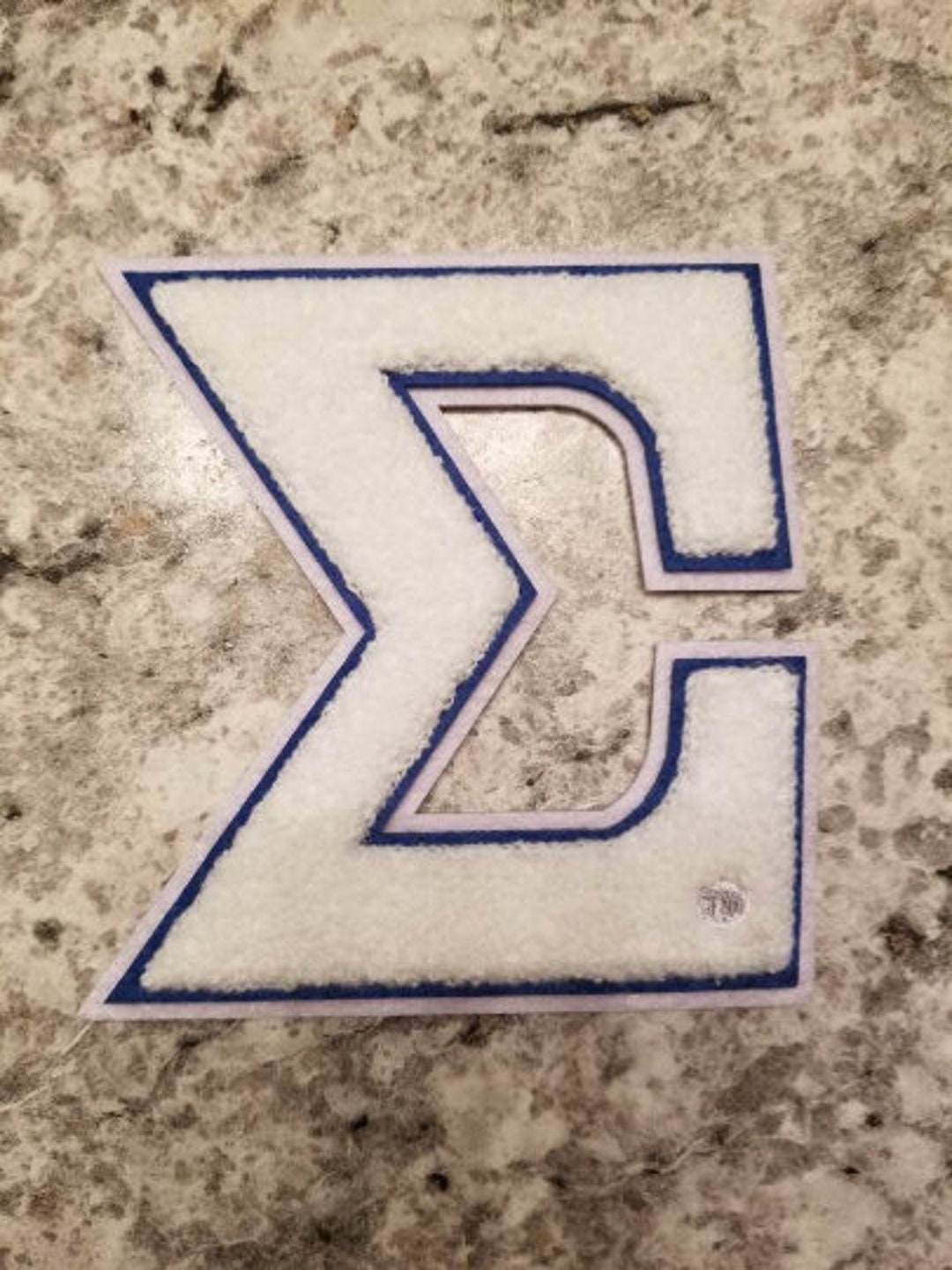Phi Beta Sigma White Symbol Chenille Patch; Big Sigma; Small Sigma ...