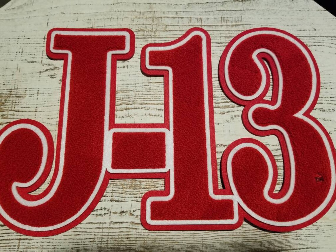 Large J-13 Chenille Patch Iron-on 13 X 8 - Etsy