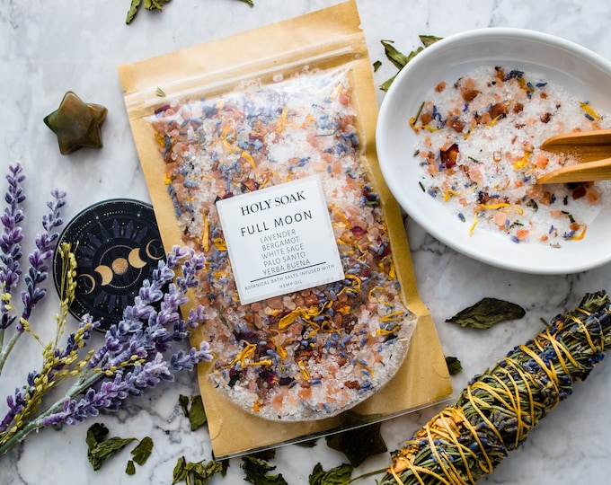 Full Moon & New Moon Bath Salts Box Set With Herbs Flowers - Etsy