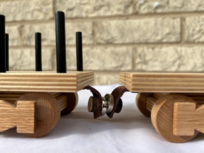 Santa Fe Wooden Train Set 8 Pieces - Etsy