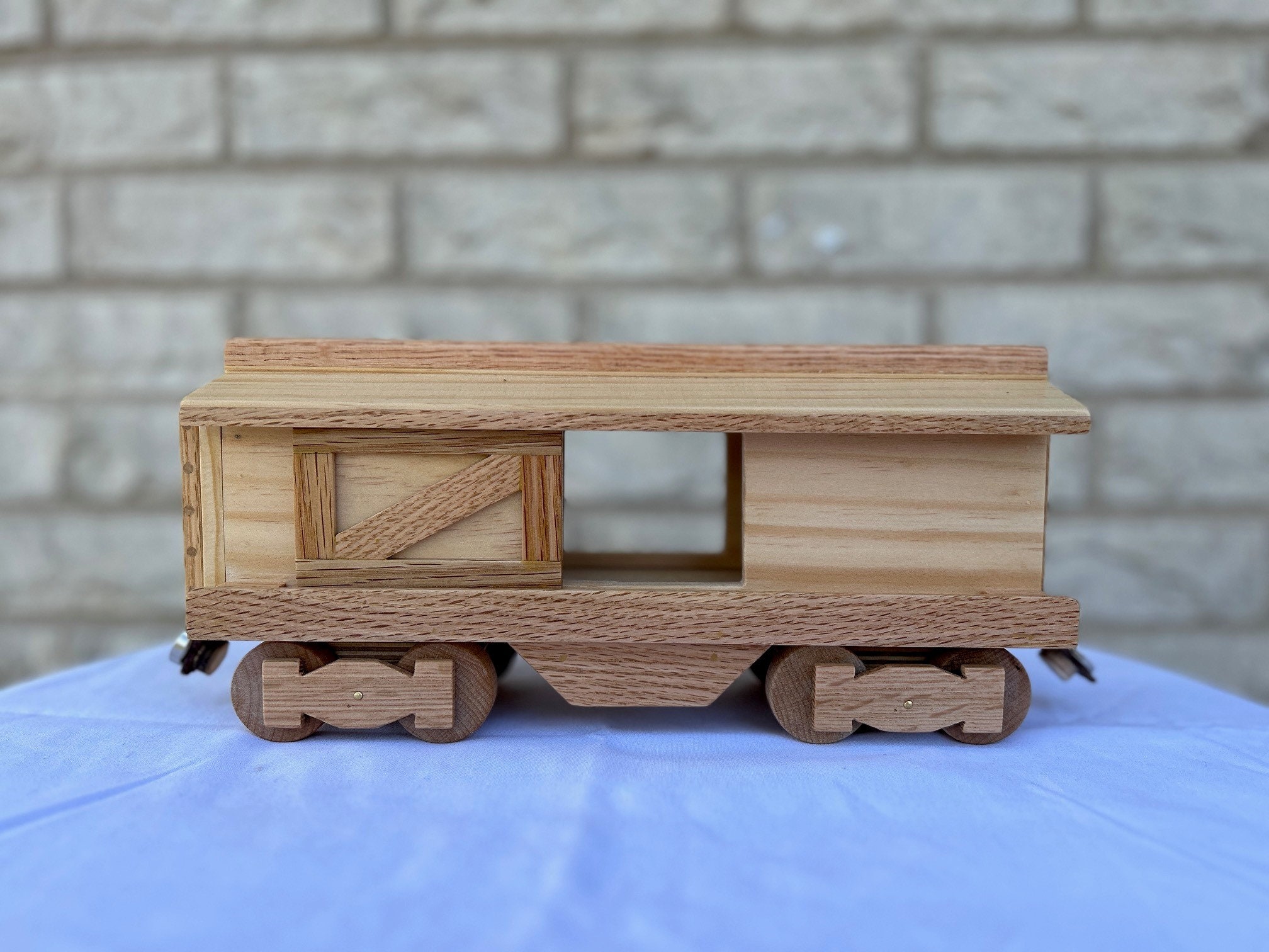 Santa Fe Wooden Train Set - 8 Pieces - Etsy