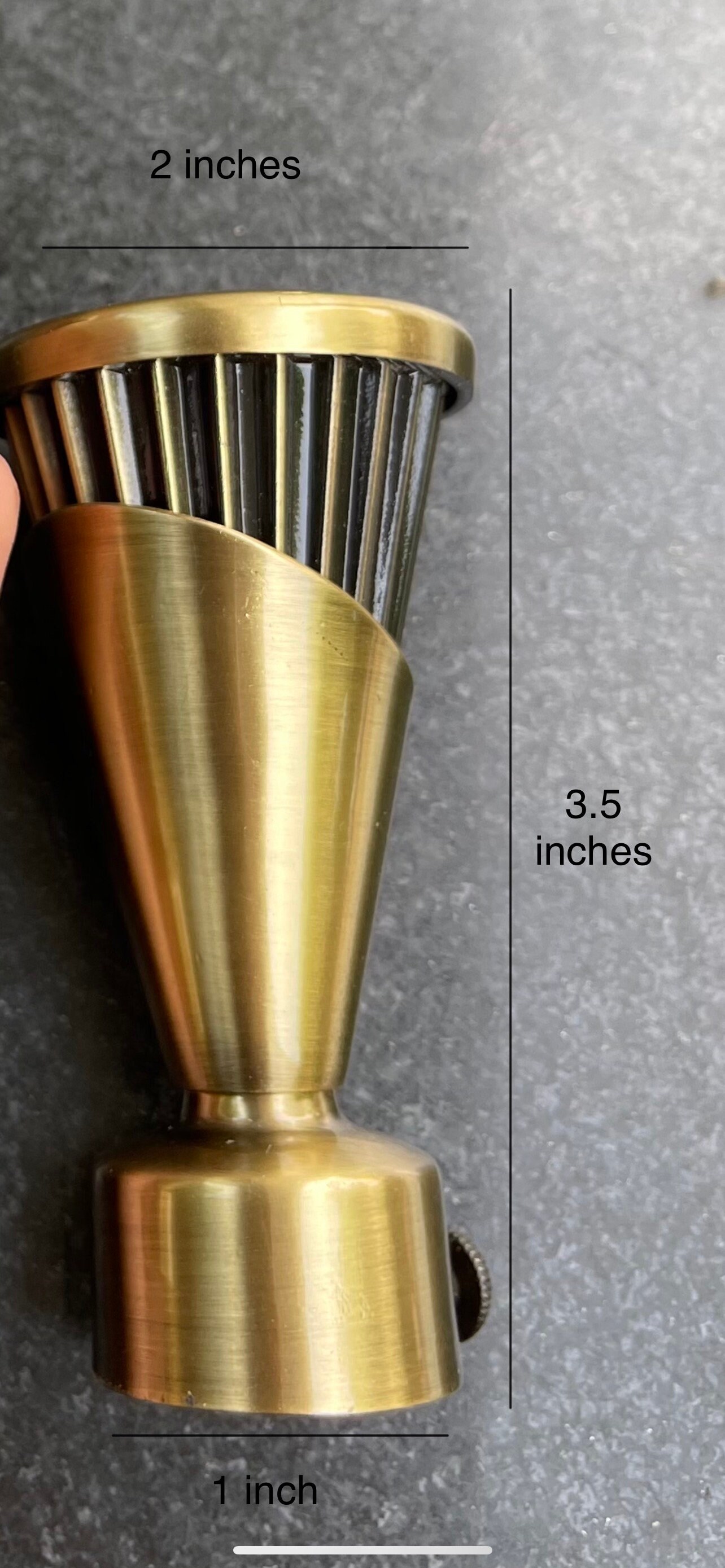 Pair of Curtain Finial Antic Brass Finials Curtain Pole Finials. Brass ...