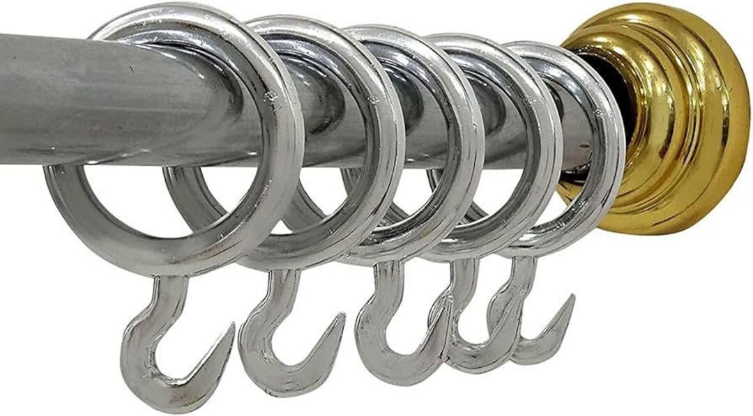 5 Curtain Rings With Hook for Door Curtains, Windows Curtains, Bathroom ...
