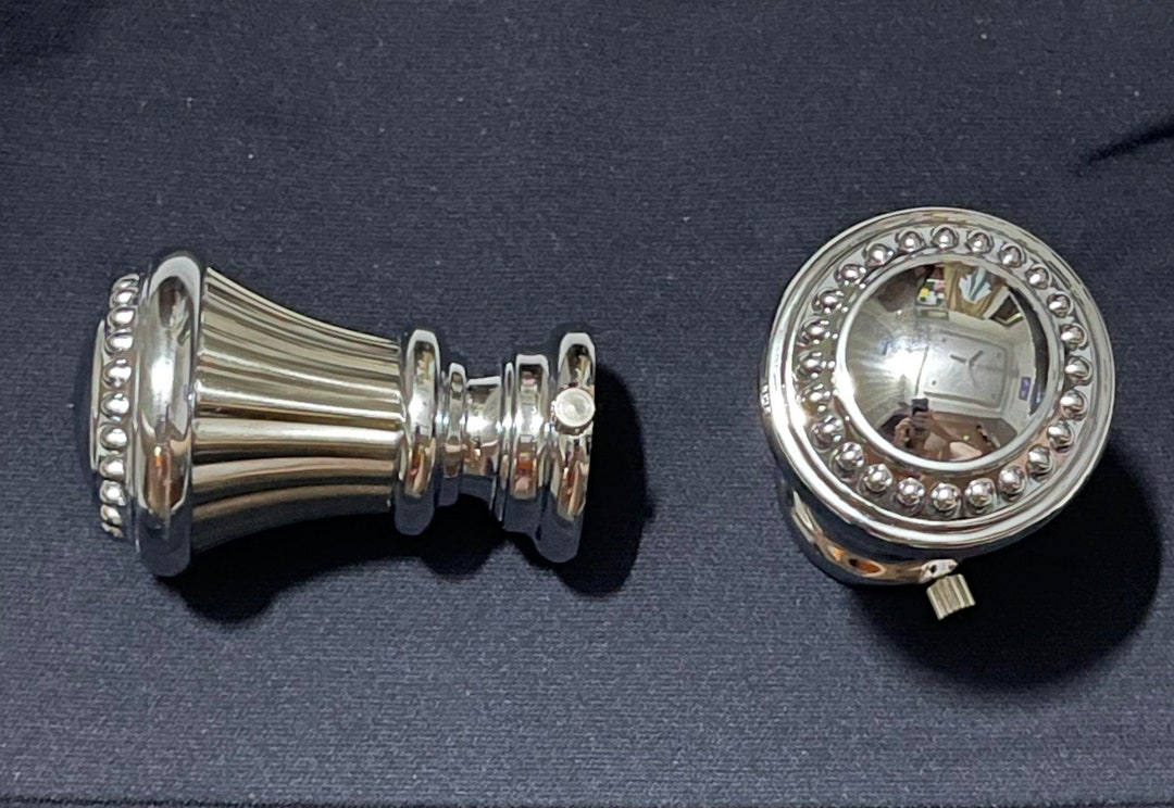 Pair of Curtain Finial Antic Look Chrome Finials Curtain Pole Finials ...