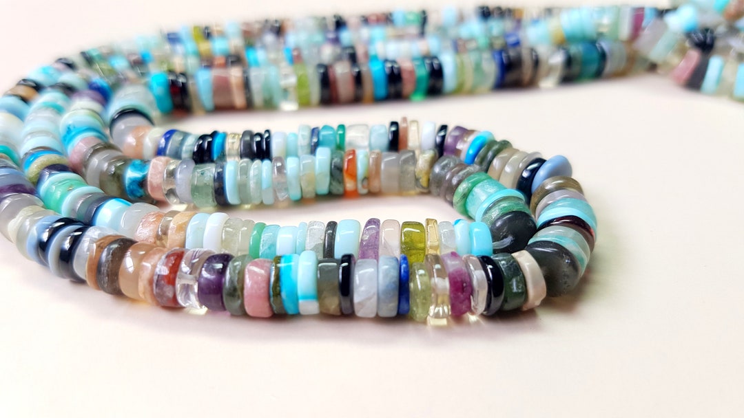 Multi Gemstone Heishi Beads 5–6mm Disco Rondelle 16 Inch Strand - Etsy