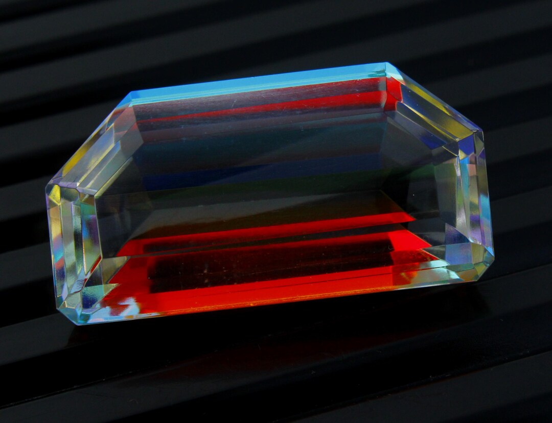 Rainbow Mystic Quartz Gemstone – Rectangle Cut – 39ct – 31×16mm - Etsy