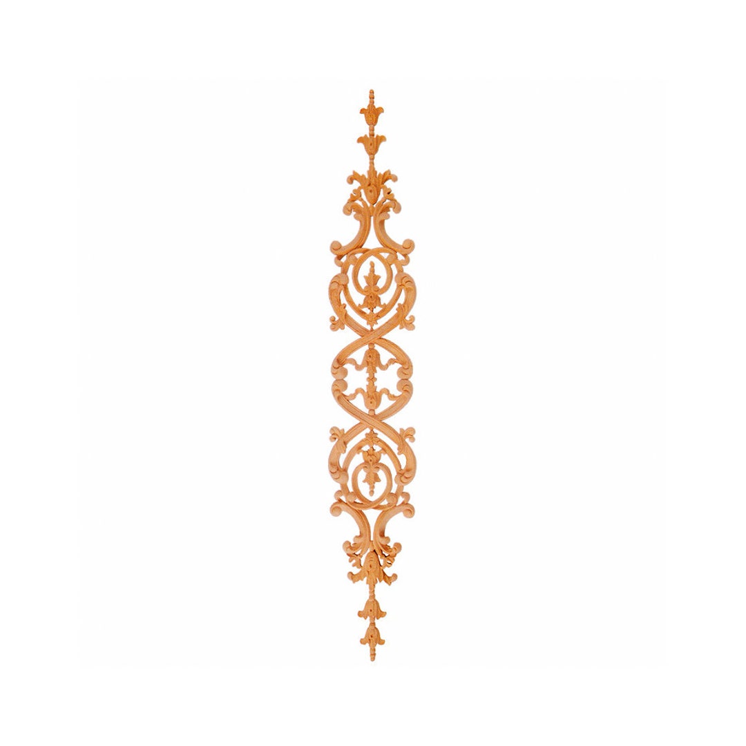 PAIR of Delicate Bell Flower With Leaf Scroll Carved Wood Appliques for ...