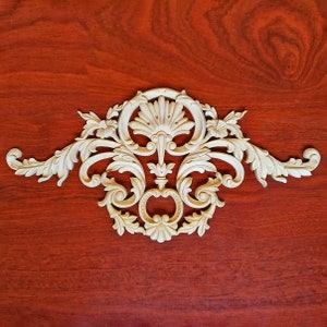 Large Floral Leaf Scroll Carved Applique for Wall, Panel and Rangehood ...