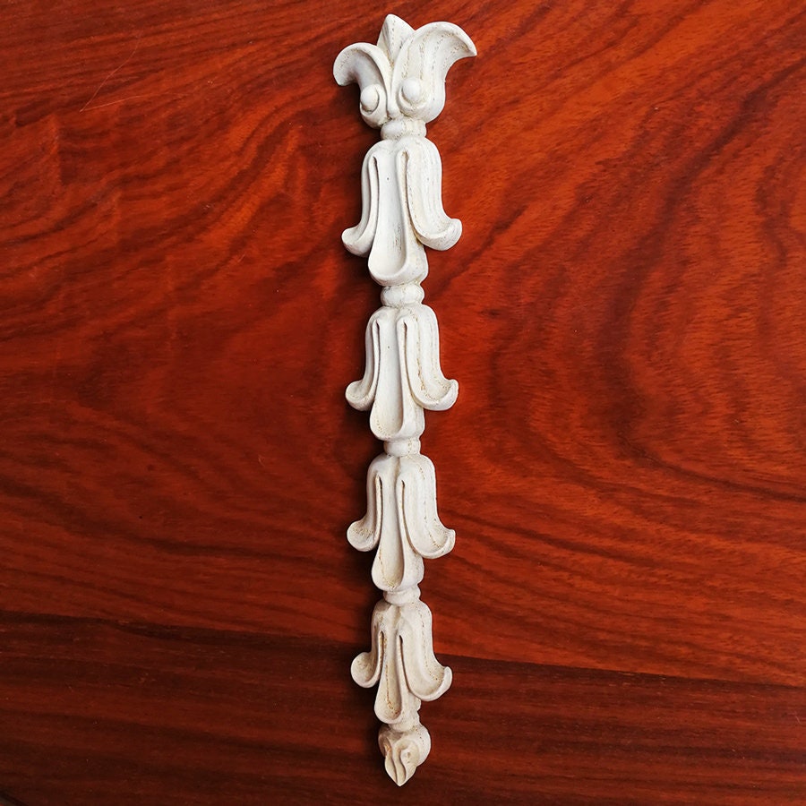 PAIR of Bell Flower Drop Carved Wood Appliques, Furniture Onlays ...