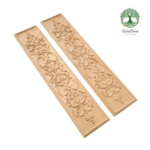 Wood Carved Vine Leaf Panel, Panel for Mantel, Wall and Furniture ...