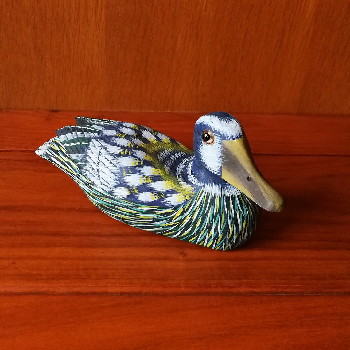 Hand Painted and Wood Carved Vintage Duck 1702 - Etsy