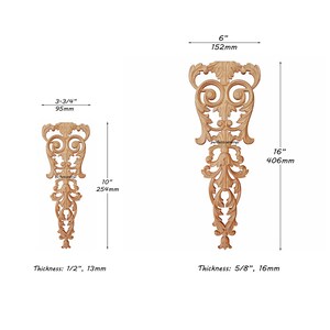 PAIR of Elegant Leaf Scroll Carved Wood Appliques for Wall Panel ...
