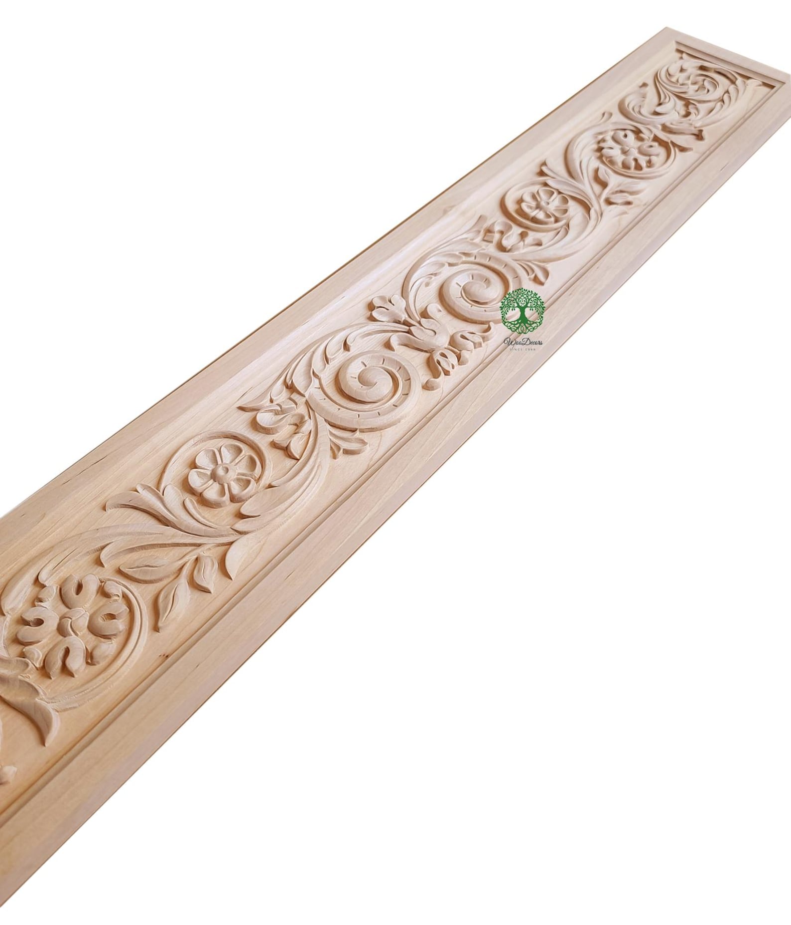 Floral Vine Carved Wood Panel, 38”wx6”h, Single, Unfinished - Etsy