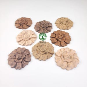 PAIR of Vivid Carved Wood Rose Rosettes for Door & Furniture, Available ...