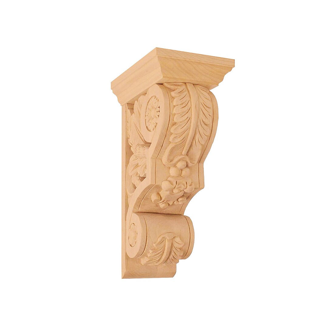 PAIR of Floral Leaf Carved Look-through 9-1/2h & 14h Wood Corbel - Etsy