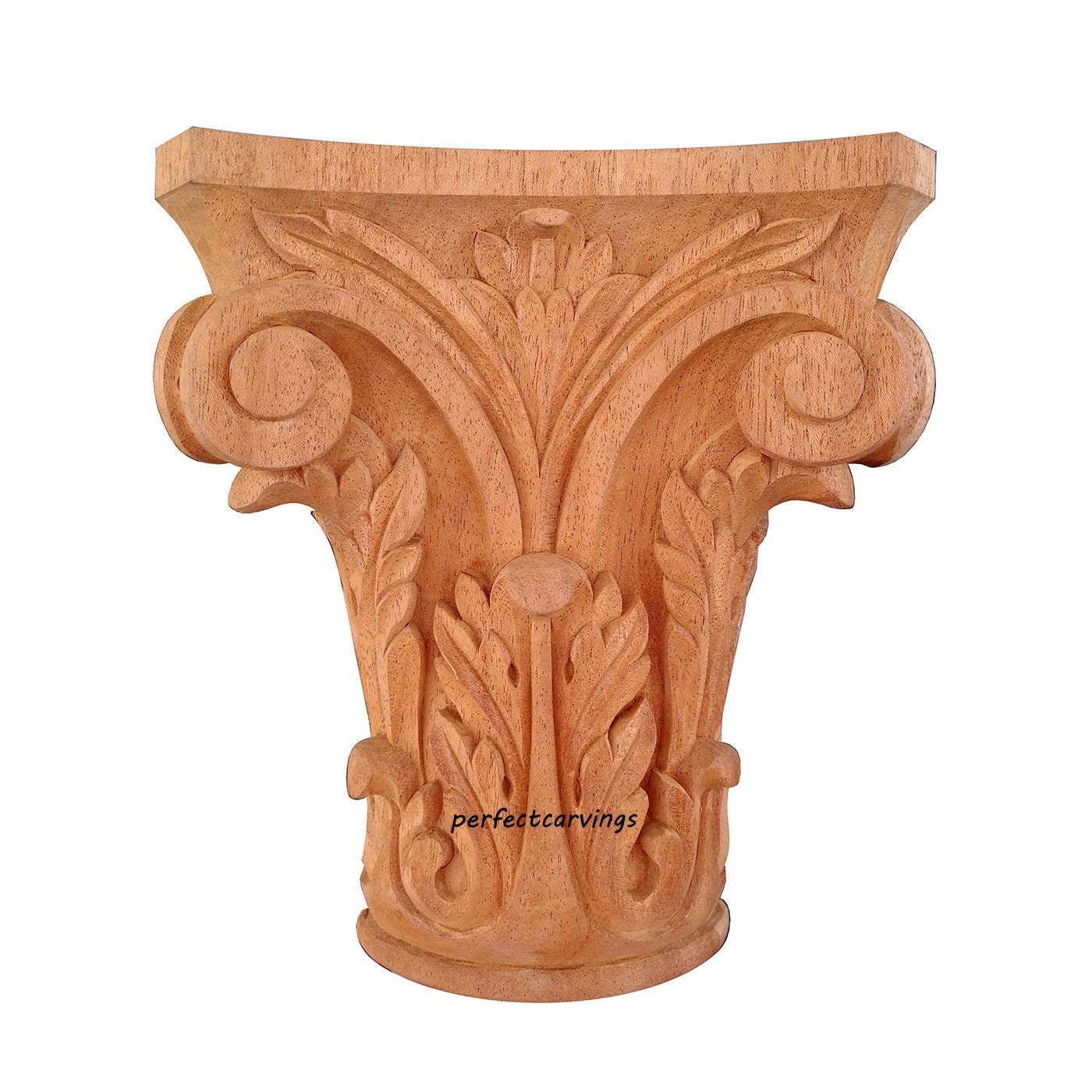 Triple Layers Leaf Carved Wood Capital for 4"w Column - Etsy