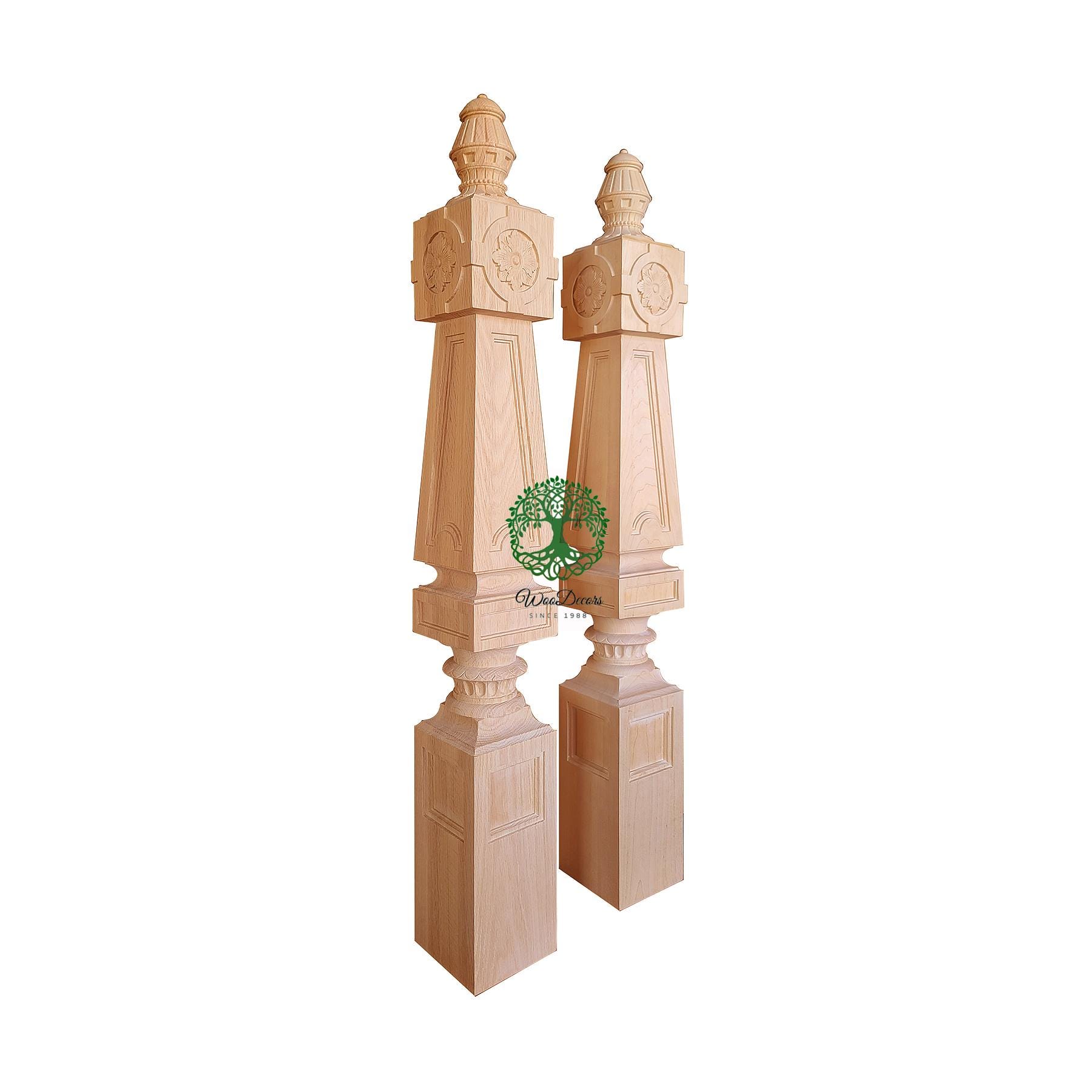 NWL-06 Solid Carved 44-3/8"h Stair Newel Post, Single, Unfinished - Etsy