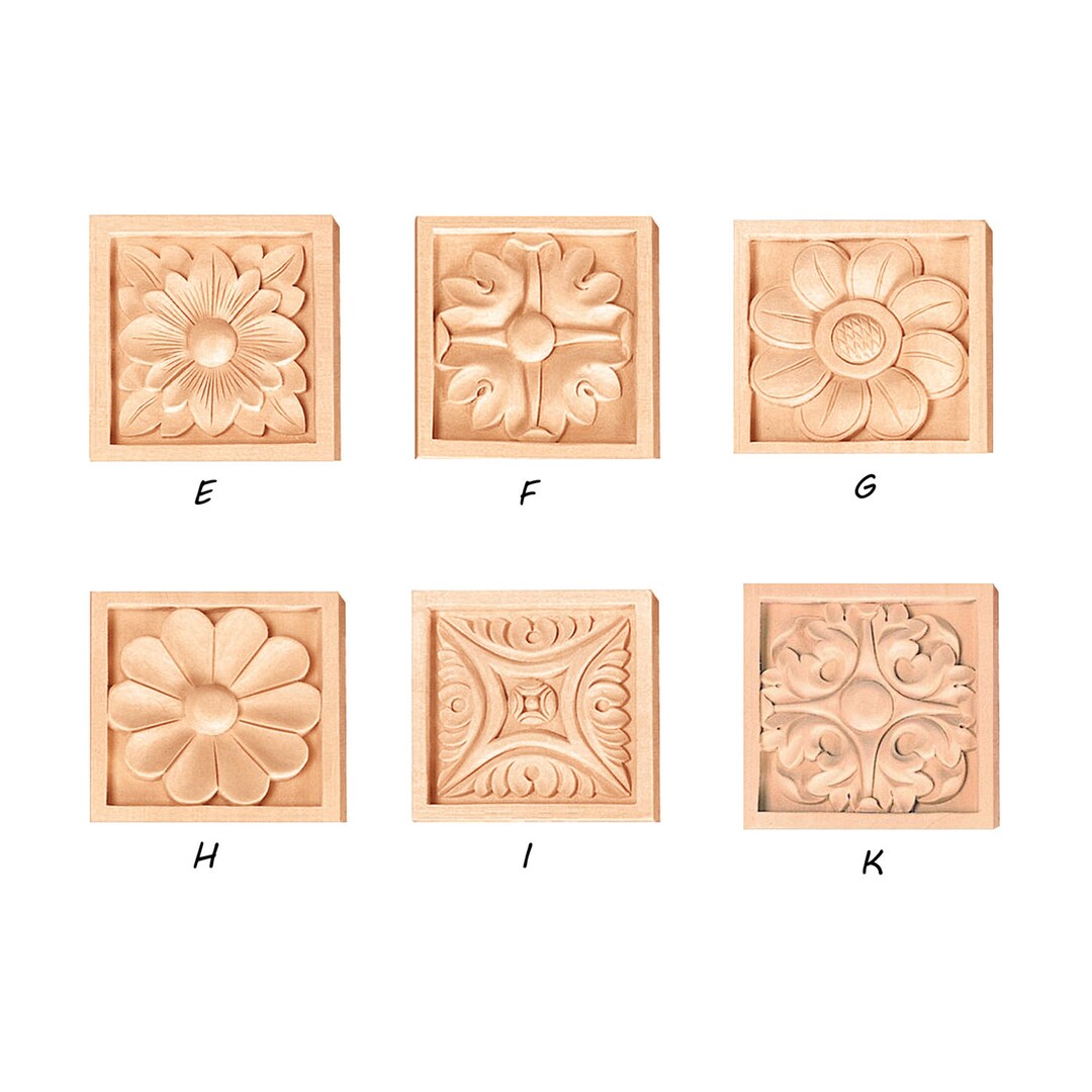 2PCS Wood Carved Square Block Section 2 - Etsy