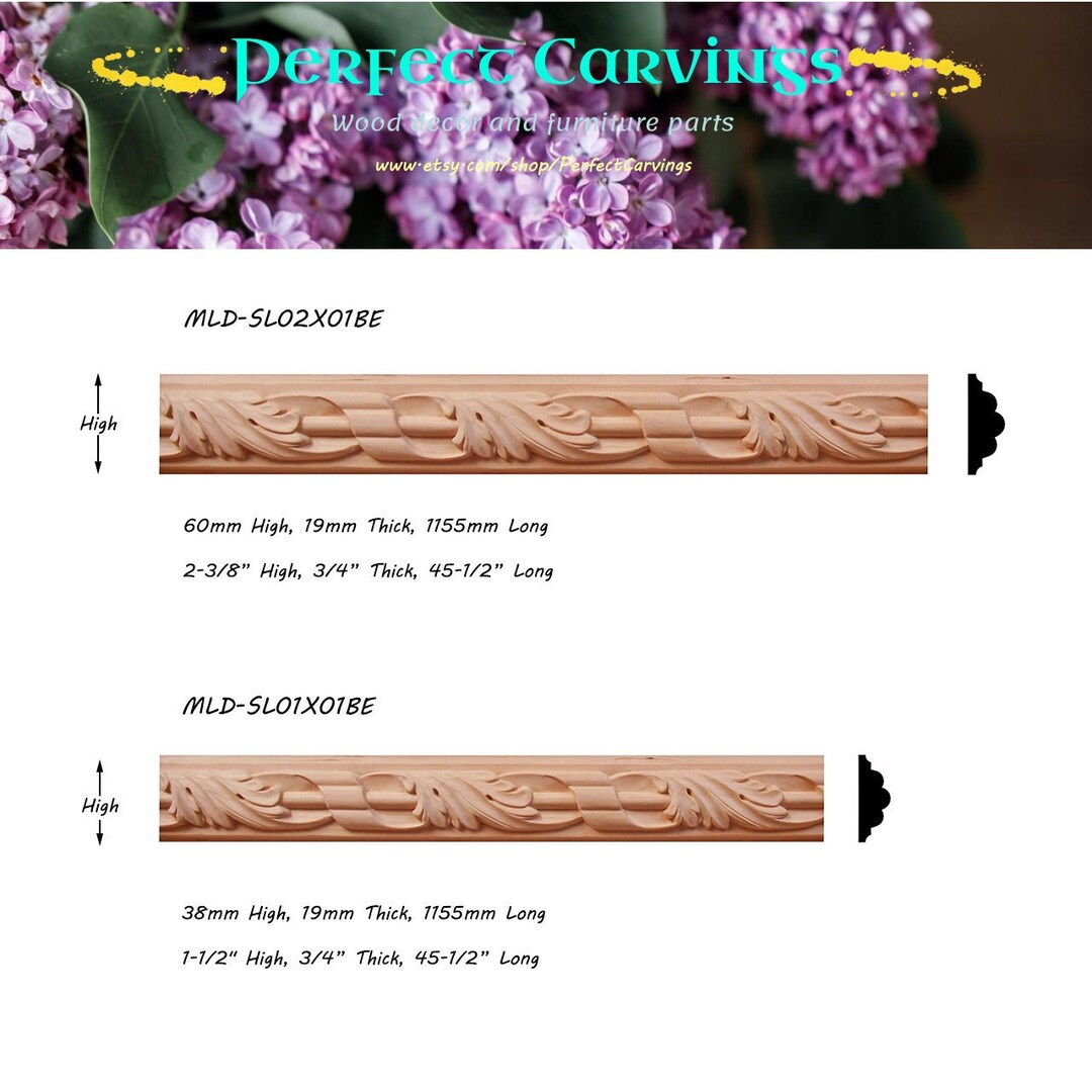 4PCS Wood Carved Spiral Leaf Moulding & Trim - Etsy
