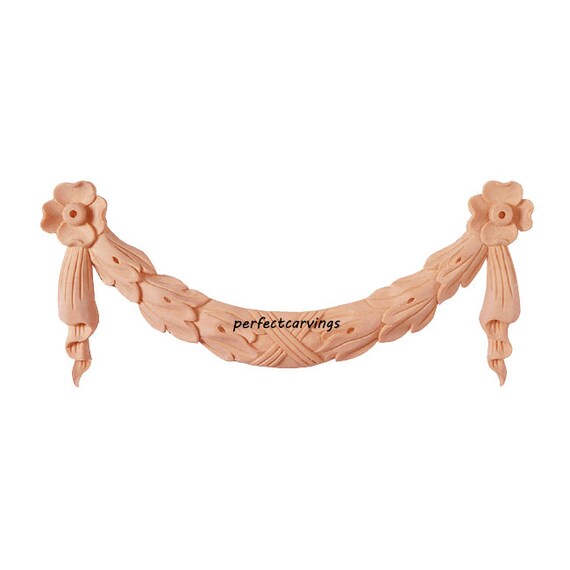 2PCS Elegant Wood Carved 10-1/2w Ribbon Swag Furniture - Etsy