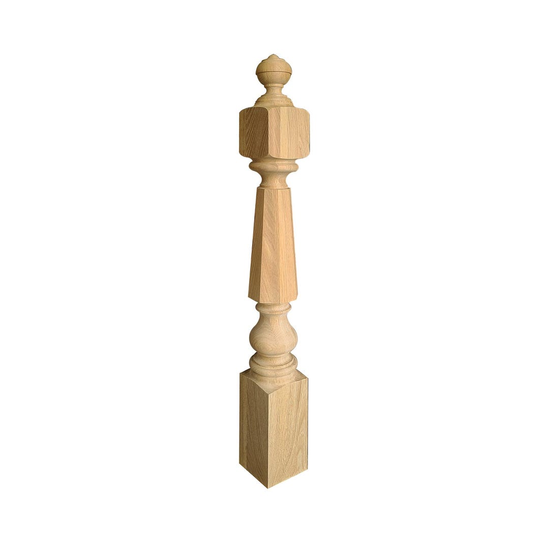 NWL-08 Wood Carved Hexagon Newel Post, Available in 4"x4", 5"x5 ...