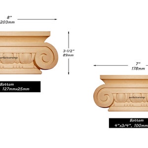 PAIR of Simple Ionic Capital for 4 & 5wide Pilaster Column - Etsy