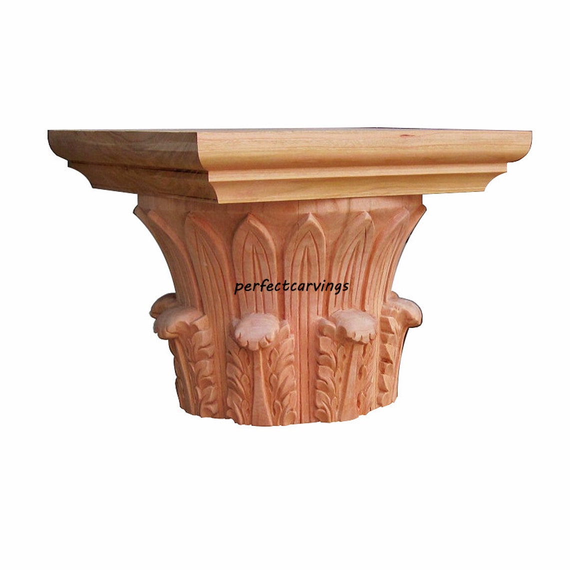 Solid Carved Temple of Wind Capital for Full-round Column, Single ...