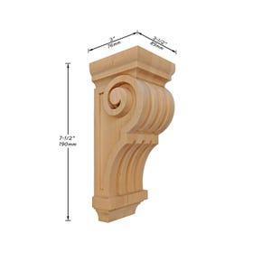 PAIR of Fluted Mission Wood Carved Corbels, Shelf Brackets, Available ...
