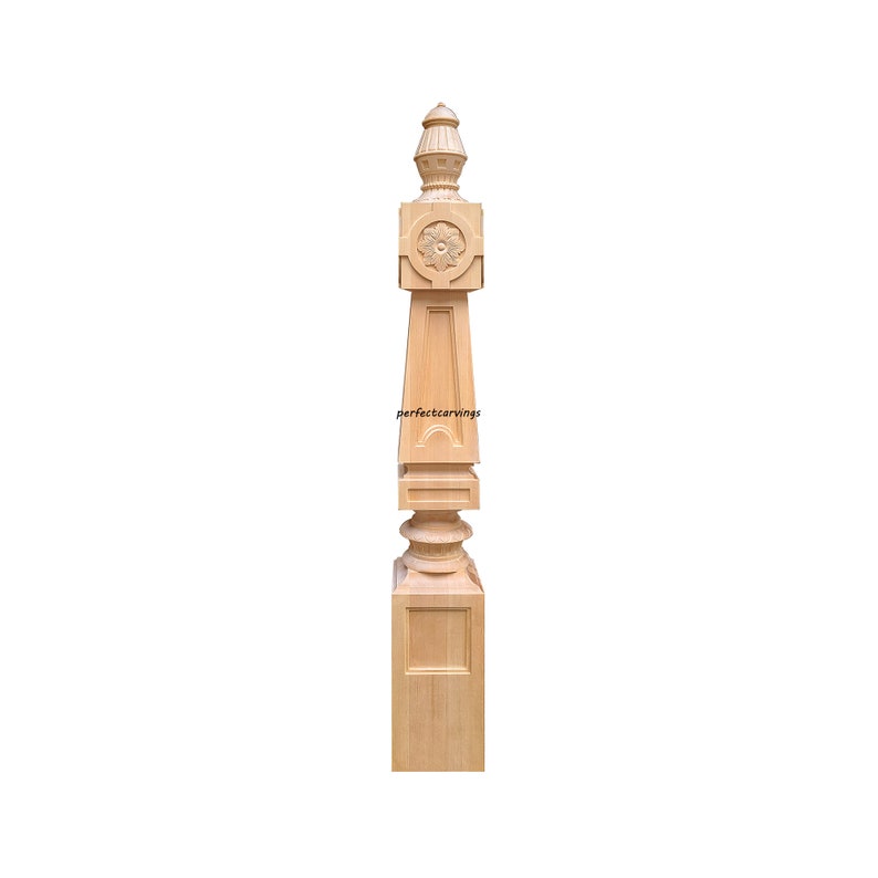 NWL-06 Solid Carved 44-3/8"h Stair Newel Post, Single, Unfinished - Etsy