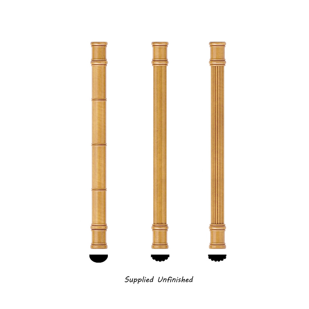 Bamboo / Reeded / Fluted Half and Full Round 36" & 42" High Wood Posts ...