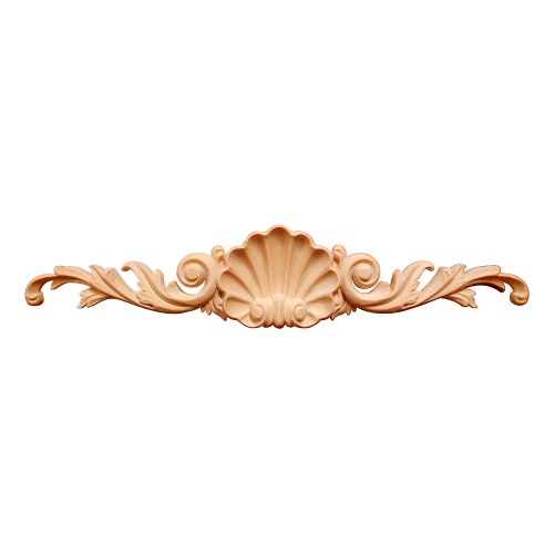 Delicate Leaf Scroll With Rosette Carved Wood Applique - Etsy
