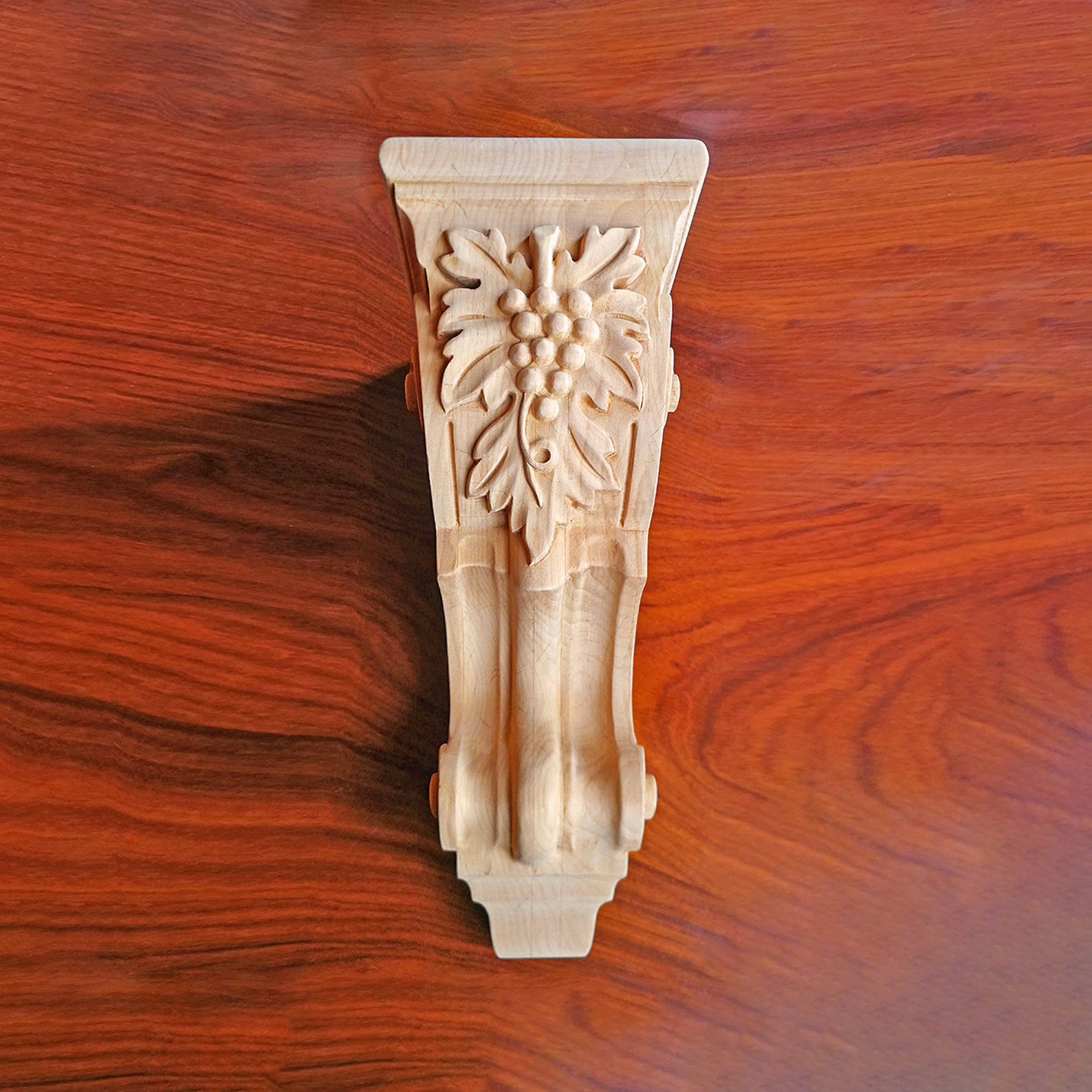 2PCS Grape Leaf Carved 10 & 14h Wood Corbel - Etsy