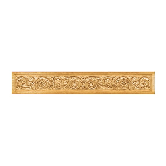 Floral Vine Carved Wood Panel 38wx6h Panel - Etsy