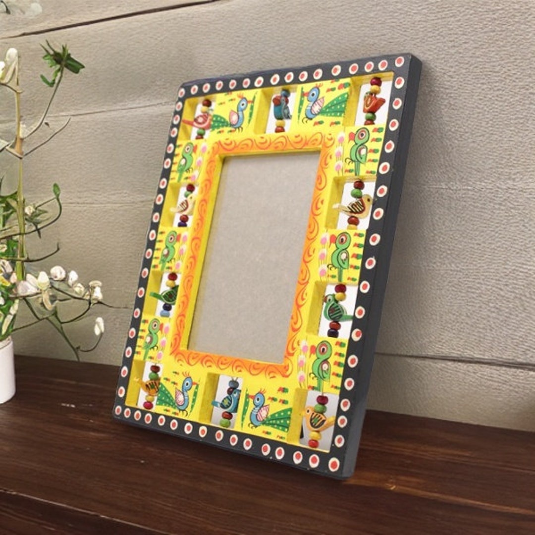 Hand-painted Wooden Photo Frame - Etsy