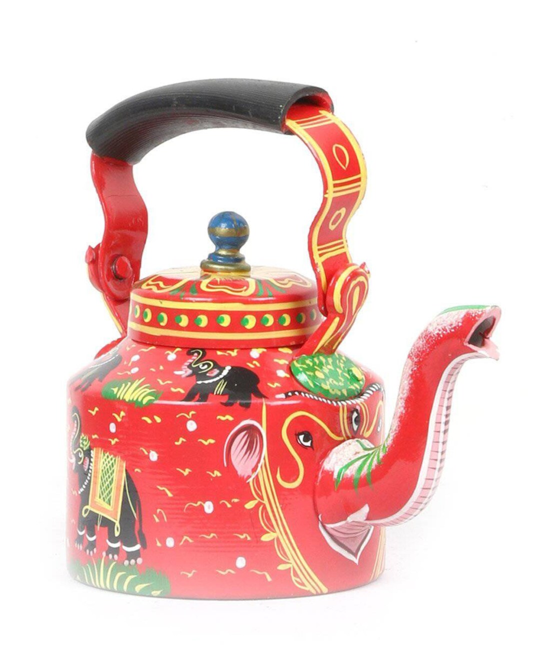 Traditional Hand Painted Tea Kettle Elephant Design Christmas Gift Home ...