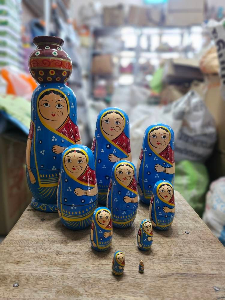 Hand Painted Wooden Nesting Dolls set of 10 Russian Dolls Matryoshka ...