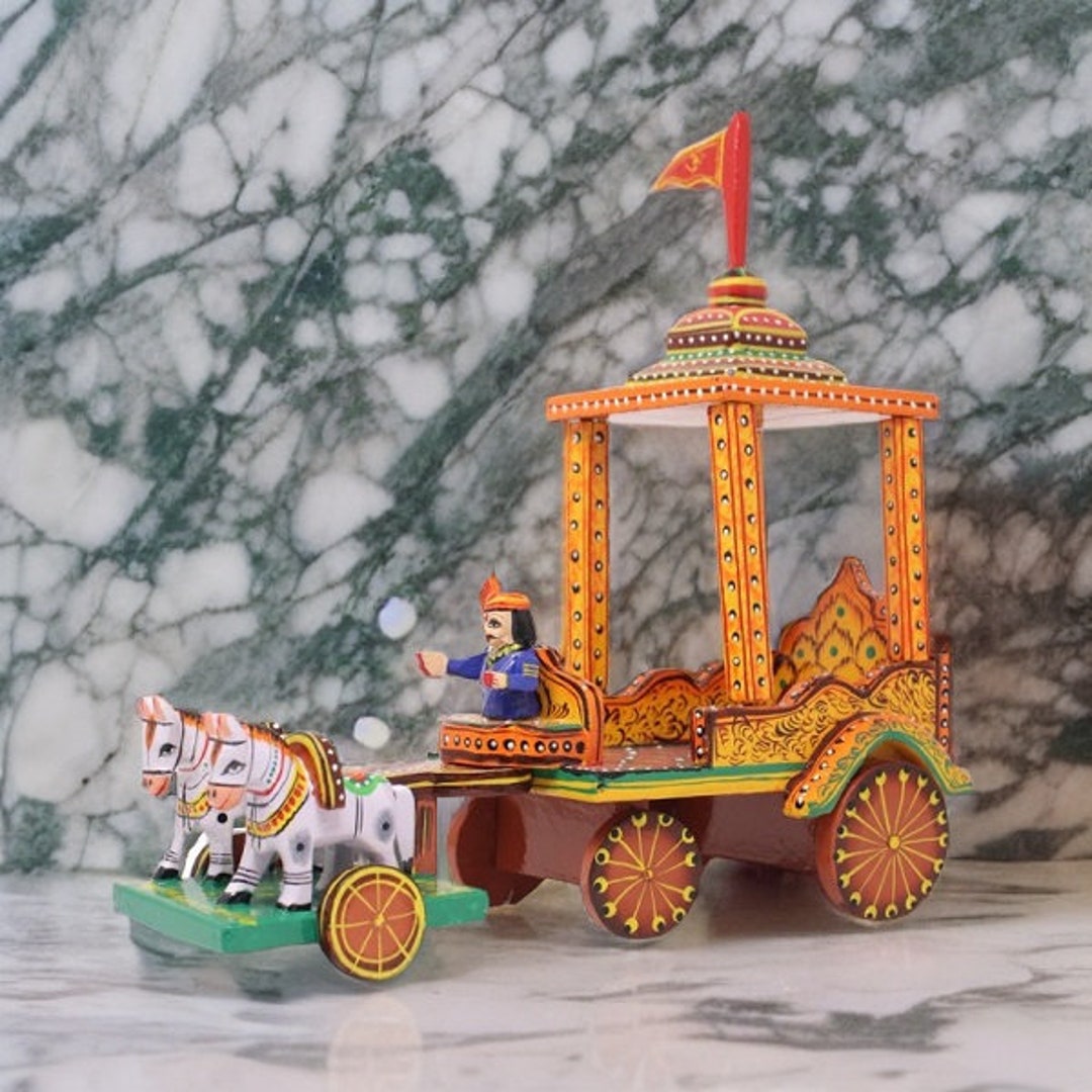 Wooden Rath With Horse Traditional Banaras Handicraft - Etsy