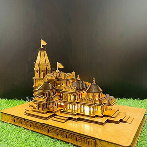 Unique Ram Mandir 3D Model for Laser Cutting Instant Digital Download ...