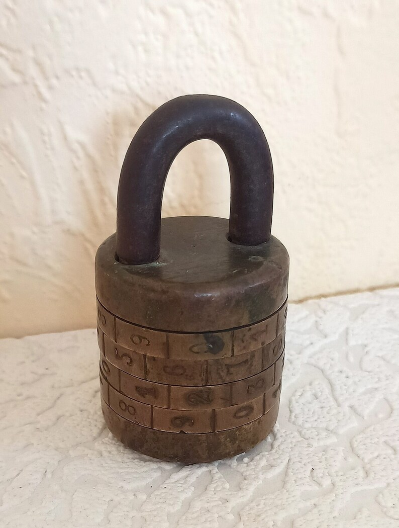 1850s. Old Antique Brass Combination Lock With Rotating Wheels - Etsy
