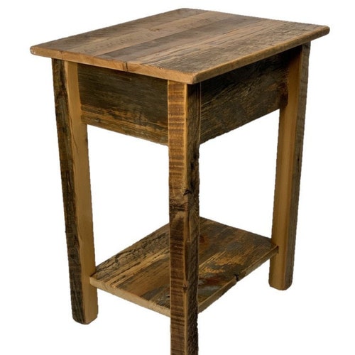 Rustic Barn Wood End Table - Etsy