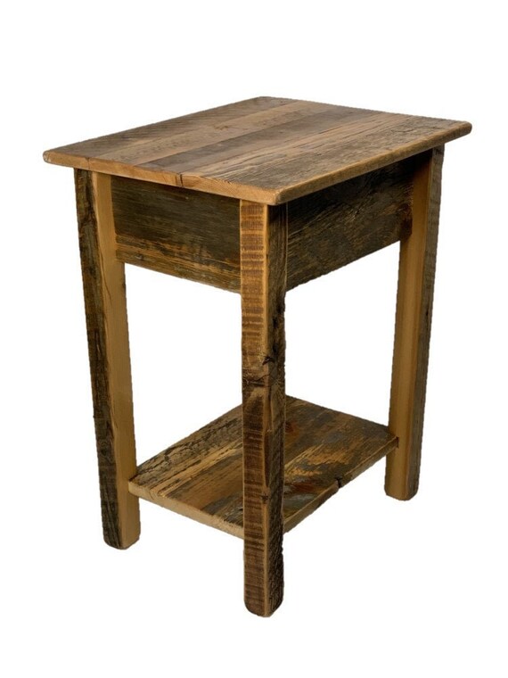 Rustic Barn Wood End Table - Etsy